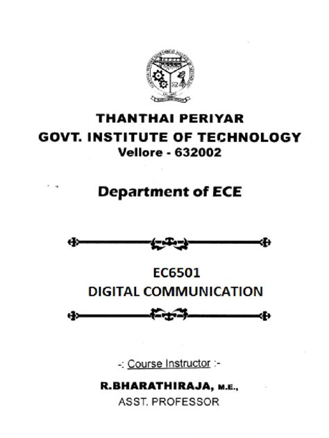 Digital Communication Notes Revised Pdf Modulation Telecommunications Engineering