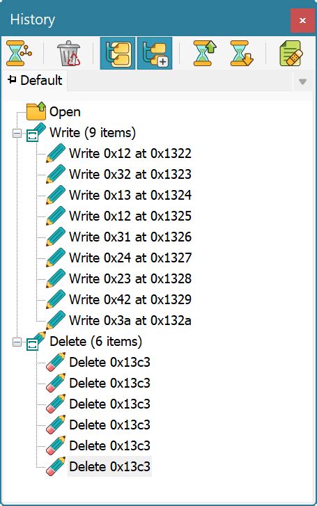 Hexeditorneo File Modificationsoperation History Undoredo Tool Window Navigation Overview