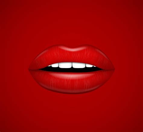 Premium Vector Hot Red Lips Vector Illustration