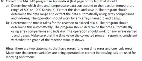 Solved 10 Correct The Matlab Program In Appendix A Last