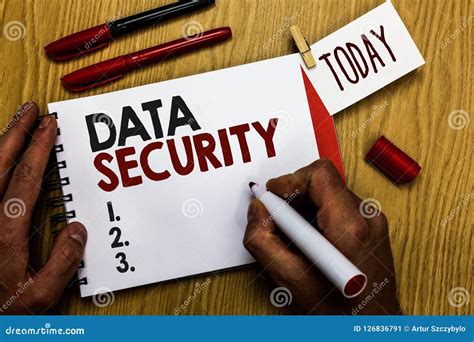 Handwriting Text Writing Data Security Concept Meaning Confidentiality Disk Encryption Backups