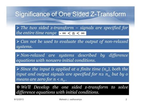 One Sided Z Transform PDF