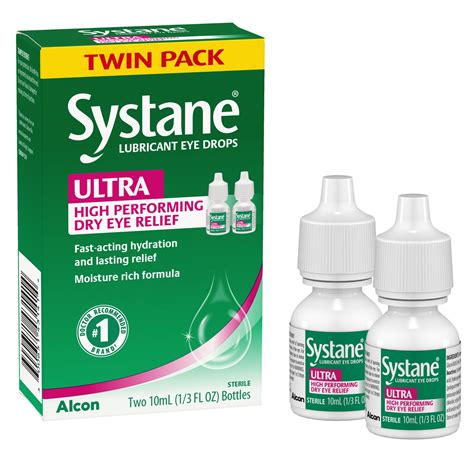 Systane Ultra Dry Eye Care Symptom Relief Eye Drops, Twin Pack ...