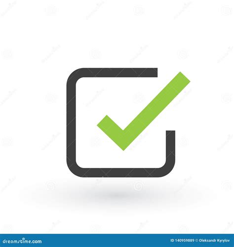 Illustration Of Check Mark Icon In Square Vector Illustration Isolated