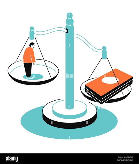 Conscience On The Scales Colorful Flat Design Style Illustration