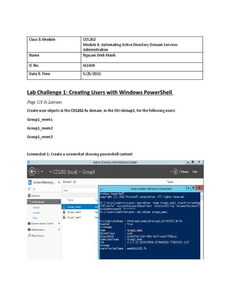 Lab Challenge 1 Creating Users With Windows Powershell Page 128 In