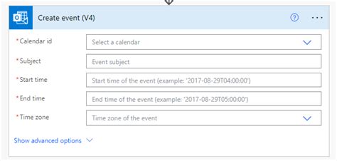 create event action in office 365 outlook connector power automate cloud flows kaizen