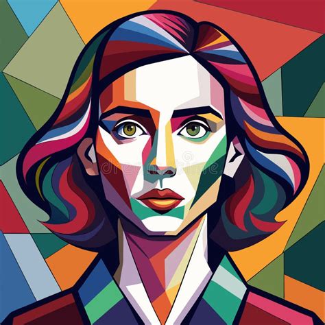 Women Face In The Style Of Picasso Cubism Woman Vector Illustration