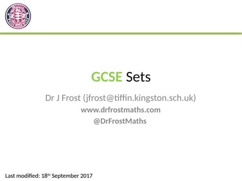 Gcse And Igcse Powerpoint On Sets And Set Theory Ppt