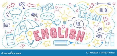 English Language Learning Concept Vector Stock Vector Illustration Of Background Lesson