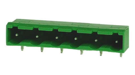 Rs Pro 7 62mm Pitch 6 Way Right Angle Pluggable Terminal Block Header Through Hole Solder
