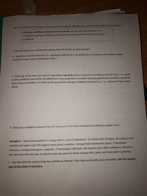 Solved Confidence Intervals For The Difference Between Two
