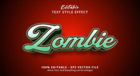 Premium Vector Zombie Text Style Effect Editable Text Effect