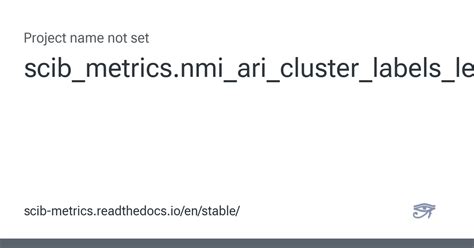scib metrics nmi ari cluster labels leiden — scib metrics
