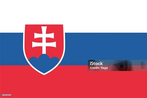 슬로바키아의 국기 플래그 아이콘입니다 표준 색상 표준 크기 사각형 플래그입니다 컴퓨터 일러스트레이션 디지털 일러스트레이션 벡터 일러스트 레이 션입니다 개념에 대한 스톡 벡터