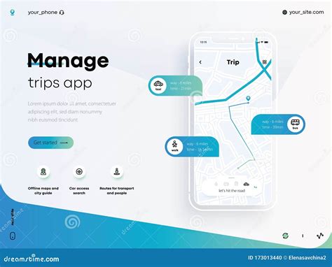Trendy Infographic Of City Map Navigation Mobile App Interface Concept