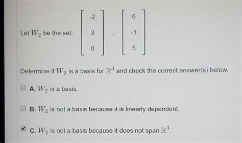 Solved Problem Point Let W Be The Set Determine If W Chegg