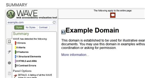 Wave Accessibility Evaluation Tool