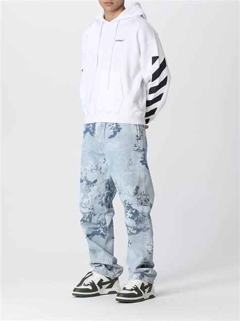 Off White Cotton Sweatshirt White Ombb037c99fle001 Gigliocom