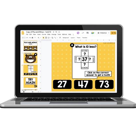 Digital 1st And 2nd Grade Math Toothy® Task Cards One Ten More Or Less Lucky Little Learners