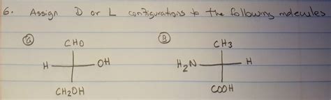 Solved Assign D Or L Configurations To The Following