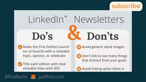 Linkedin Newsletter Best Practices For Success By Judi Fox