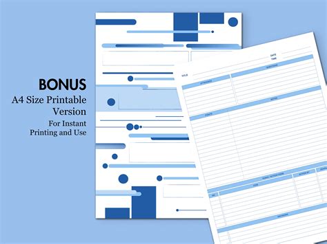 Minimalist Discussion Note Template For Tablet Instant Digital