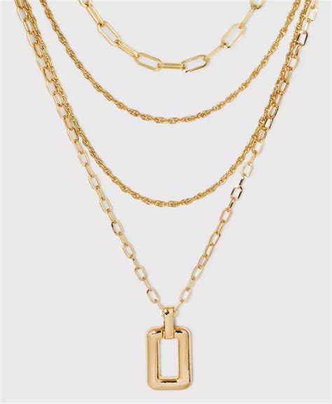 A New Day Multi Chain Layered Medallion Multi Strand Necklace A New