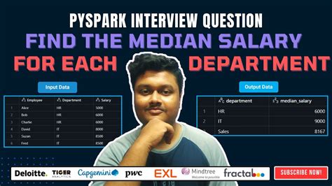 Find The Median Salary For Each Department Pyspark Interview Questions 8 Data Engineering