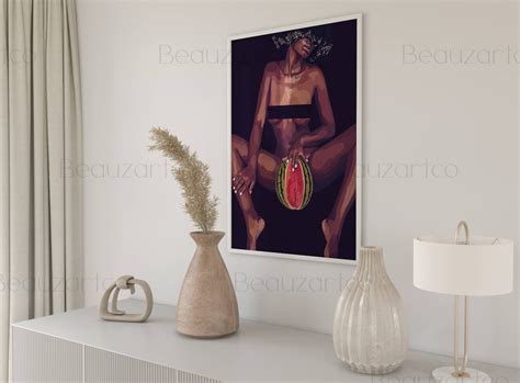 Naked Black Woman Wall Art Black Art Prints Minimalist Cultured Art