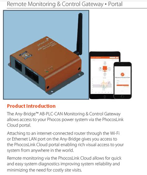 Phocos Any Bridge Remote Monitoring Gateway Ab Plc Can