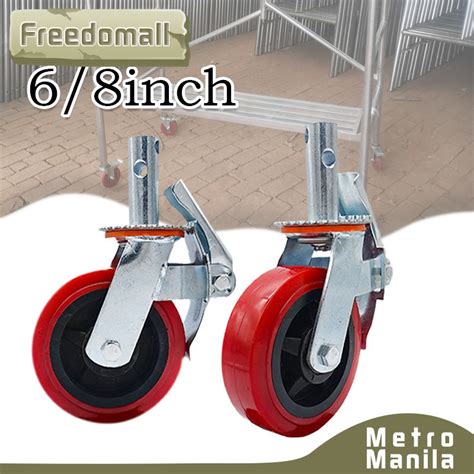 68inch Red Scaffolding Rubber Wheel Brake Scaffold Pulley Shopee
