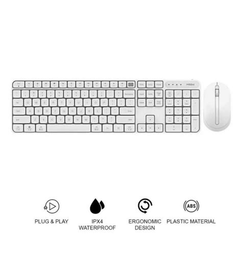 Aesthetic White Xiaomi Millw Wireless Keyboard And Mouse Set 104 Keys