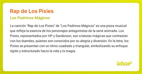 Significado De La Canción Rap De Los Pixies Los Padrinos Mágicos