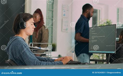 Software Engineer Working On User Interface And Writing Code With Html Script Stock Video