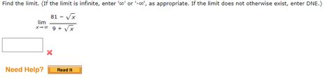 solved find the limit if the limit is infinite enter