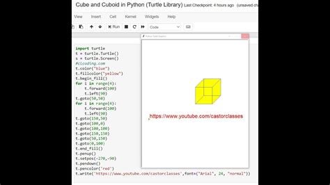 Cube And Cuboid In Python Turtle Library Youtube