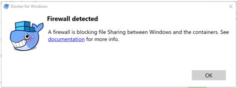 A Firewall Is Blocking Sharing Between Windows And The Containers Docker Addshore