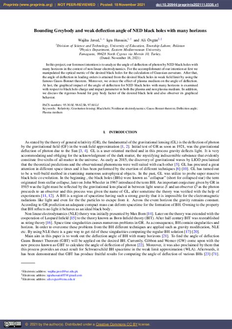 Pdf Bounding Greybody And Weak Deflection Angle Of Ned Black Holes With Many Horizons Iqra