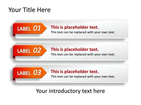 Powerpoint Slide Text Box Diagram 3 Boxes In Red