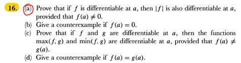 Solved 16 Prove That If F Is Differentiable At A Then