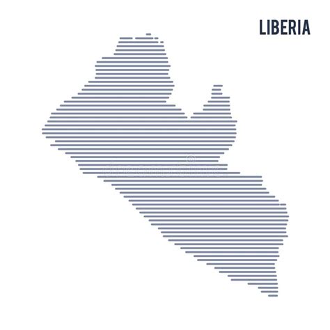Vector Abstract Hatched Map Of Liberia With Lines Isolated On A White Background Stock