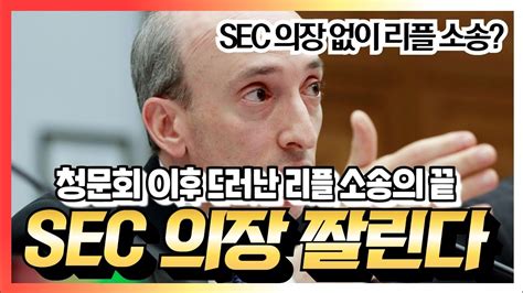 리플 비트코인 이더리움 청문회 이후 드러난 리플 소송의 결말 Sec 의장 해임 공식 발의” 암호화폐 규제법안 미카 최종표결 오늘 리플 영국에서 힘 결집하나