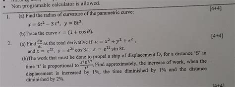 solved non programable calculator is allowed 1 a find