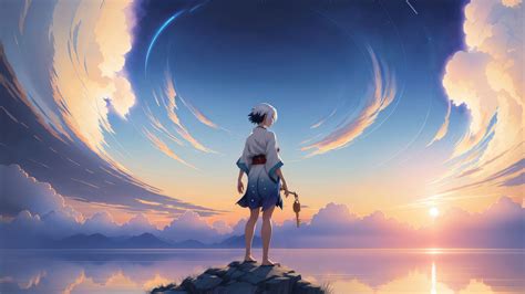 2560x1440 Cloudscape Anime Girl 1440p Resolution Hd 4k Wallpapers