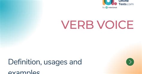 Verb Voice Definition Characteristics And Examples Ielts Online Tests