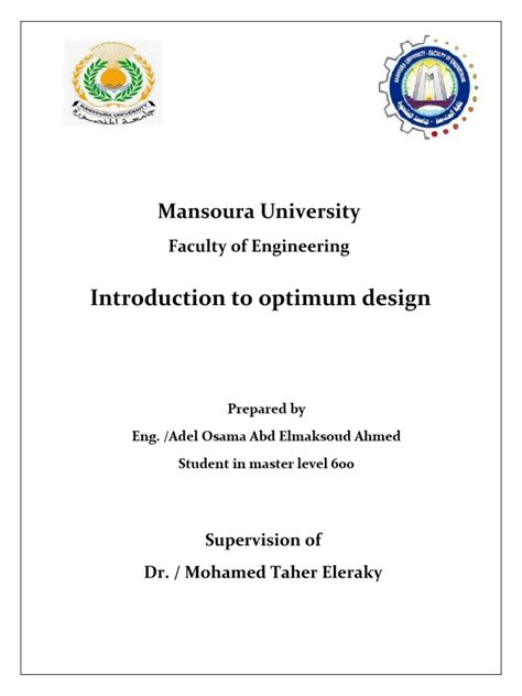 Introduction To Optimum Design Pdf Mathematical Optimization