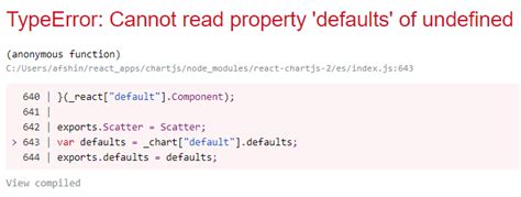 Reactjs Why Am I Getting A Runtime Error By Importing React Chartjs 2 Stack Overflow