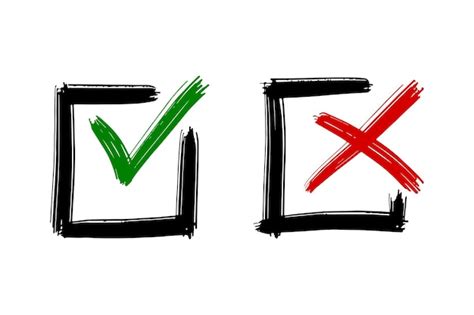 Premium Vector Tick And Cross Signs Checkmark Ok And X Icons