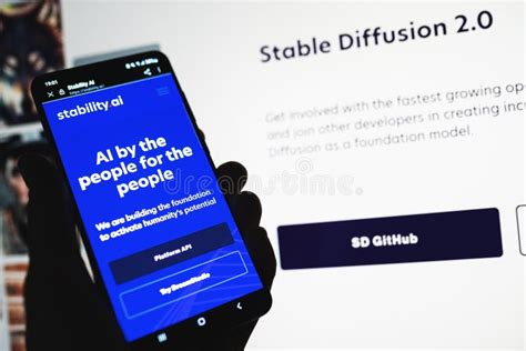 Stable Diffusion By Stability AI Web Page On Phone Editorial Photography Image Of Research